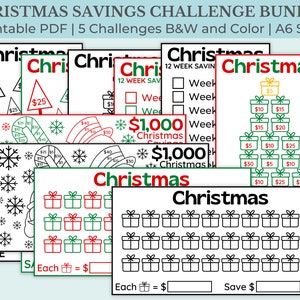 Christmas Savings Challenge Christmas Savings Challenge A6 - Etsy