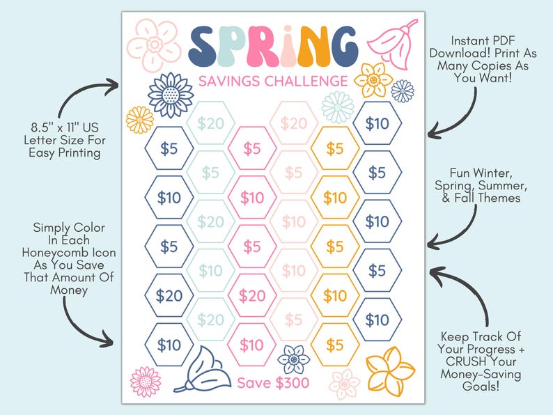 Four Seasons Savings Challenge Bundle | Money Saving Challenge | 30 Day ...