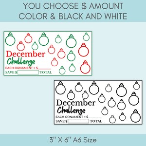 December Savings Challenge Bundle & Cash Envelopes A6 Mini Savings ...