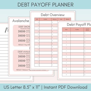 Debt Payoff Planner | Minimalist Printable, Savings Challenges (PDF ...