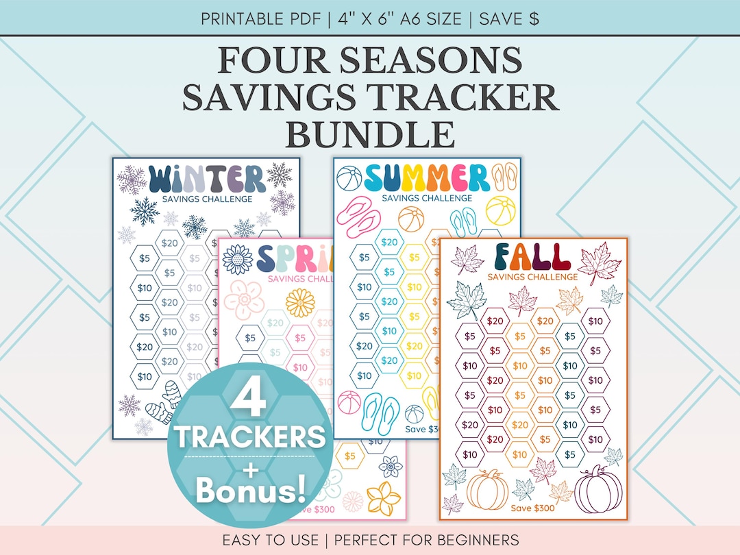 Four Seasons Savings Challenge Bundle | Printable Tracker (PDF) - Etsy