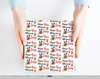 Mickey Mouse Birthday Wrapping Paper - Etsy UK