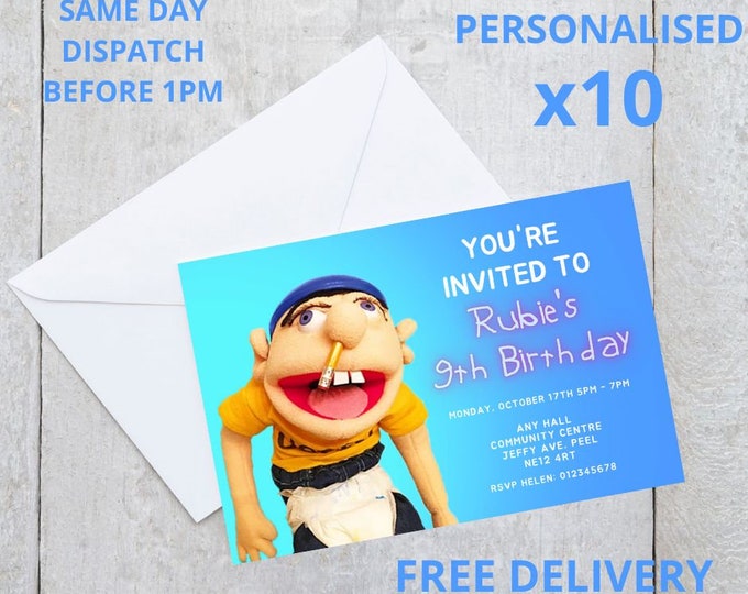 Handmade Birthday Card, Jeffy, SML, Hammered Card, Envelope ...