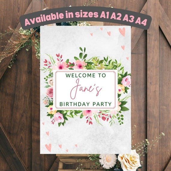 Personalised BIRTHDAY Party Sign POSTER Banner ANY Names | Etsy