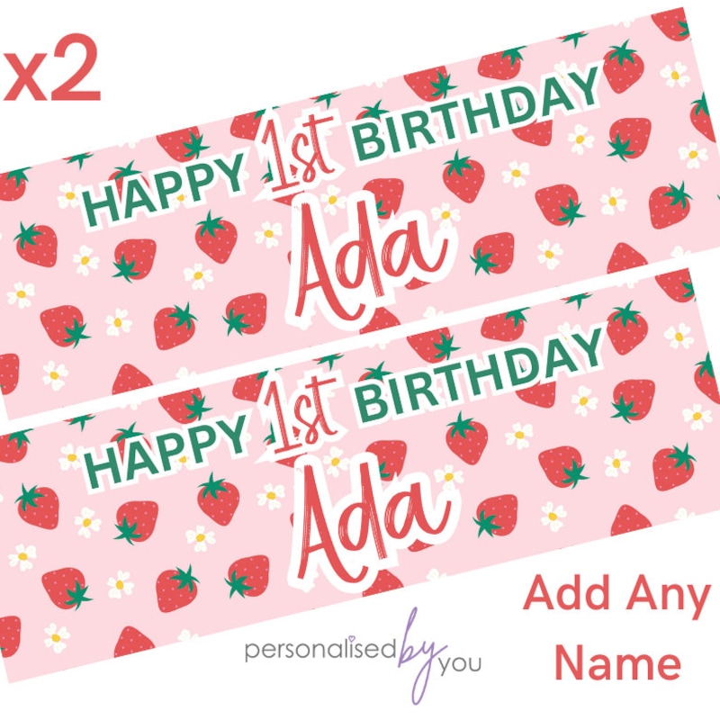 Strawberry Name Poster - Etsy UK