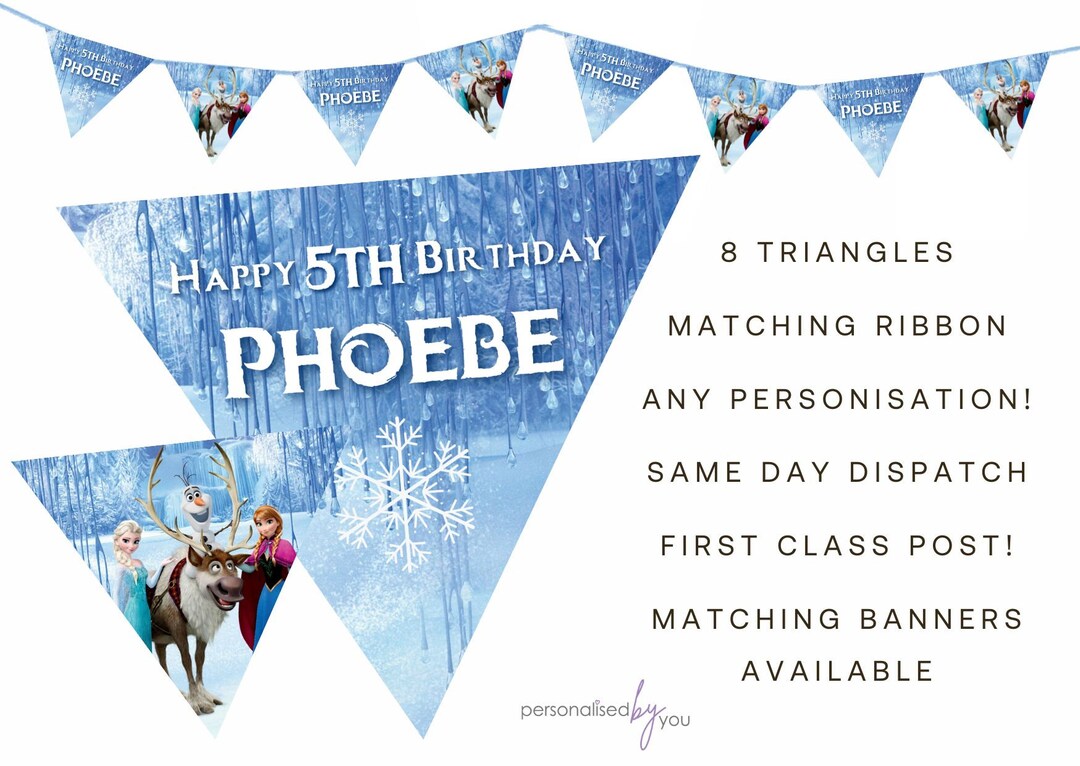 Personalised FROZEN Elsa Anna Birthday Baby Shower Party Banner ...