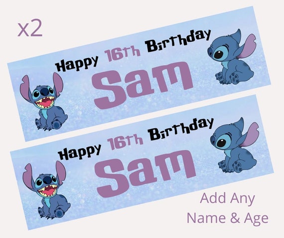 2 X Personalised Disney's Lilo & Stitch Birthday Banners - Etsy
