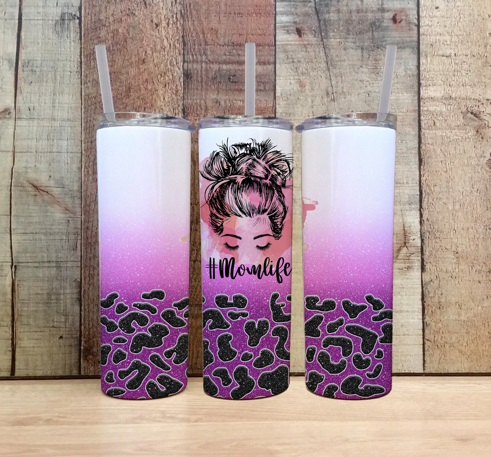 Mom Life 20 Oz Skinny Tumbler Wrap Straight Not Tapered Etsy