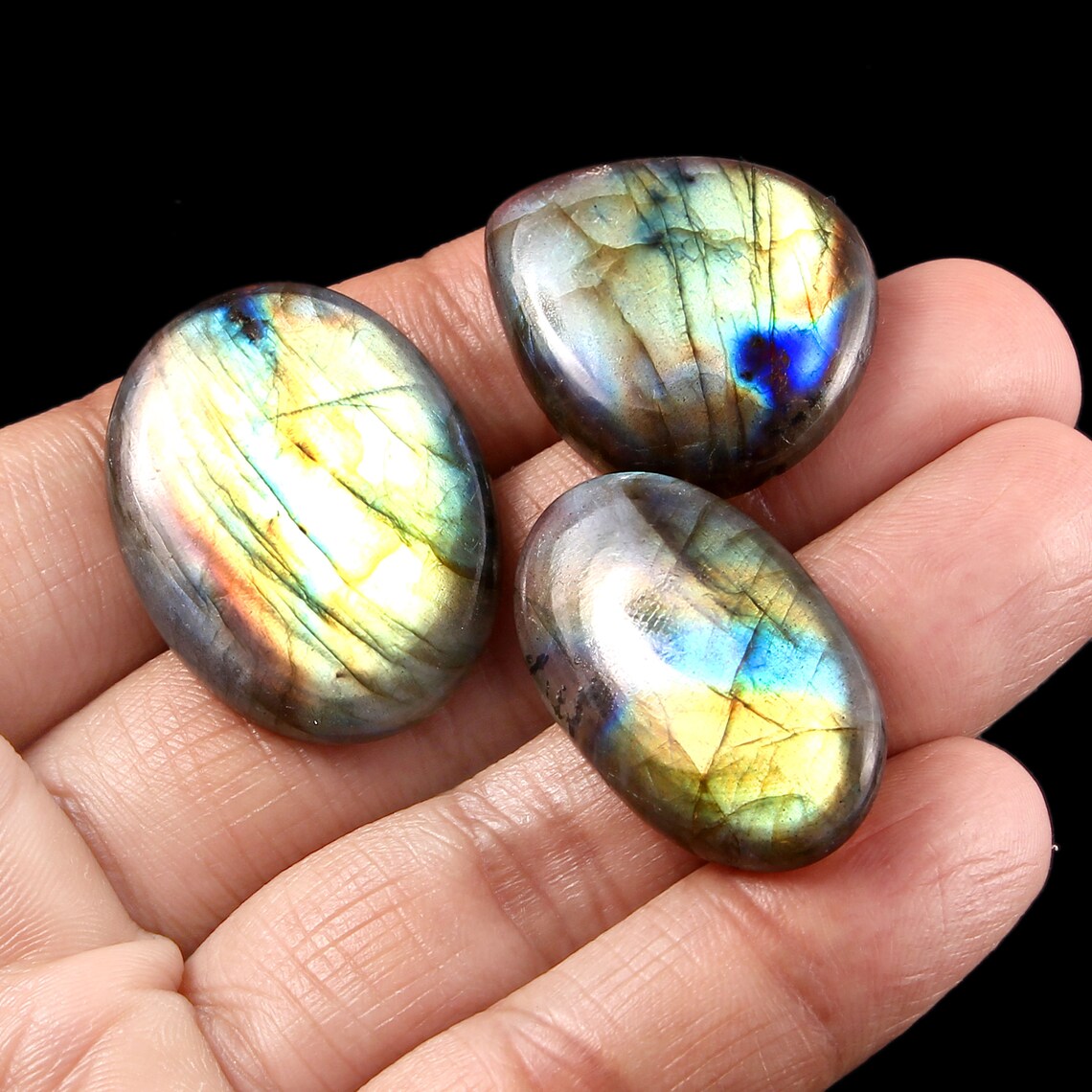 AAA One Quality 3 pieces Natural Spectrolite Multi Fire | Etsy