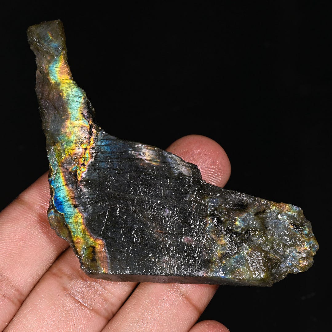 AAA Labradorite Slab: Purple Raw Gemstone Slice (159.15 Ct, 67X68X7 MM ...