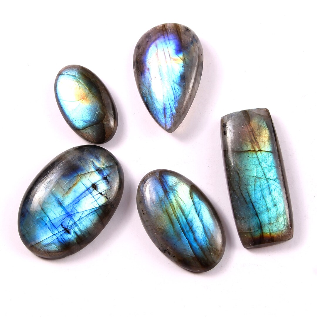 AAA Sky Blue Labradorite Cabochons: Multi Flashy Spectrolite Gemstones ...
