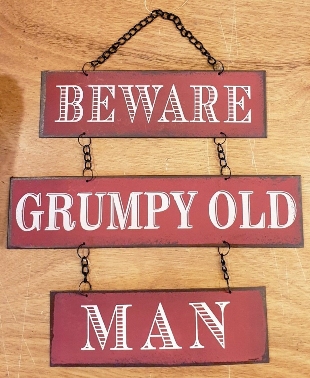Beware Grumpy Old Man Metal Sign Hand Made Gift Door Wall Hanging - Etsy