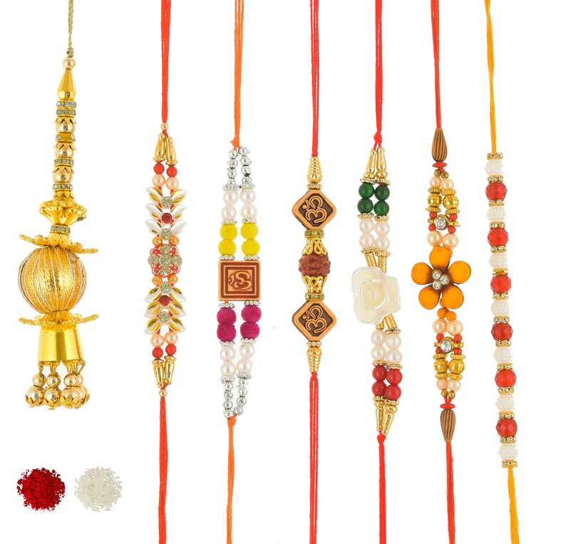 Rakhi Set of 7: Beaded Raksha Bandhan Bracelets - Etsy