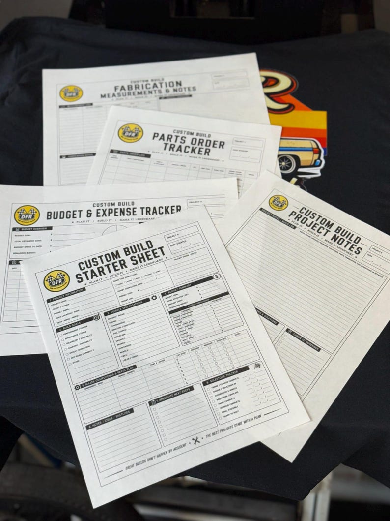Project Car & Truck Build Planner Kit DIGITAL DOWNLOAD INSTANTLY - Etsy