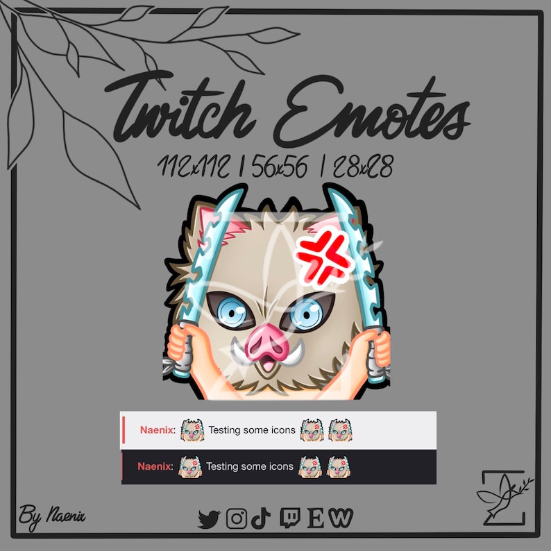 Twitch Emote Inosuke demon Slayer for Twitch Streamers - Etsy