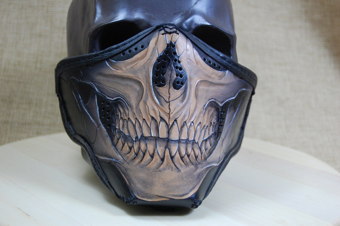 Leather Face Mask for Motorcycles / Leather Motorcycle Face Mask ...