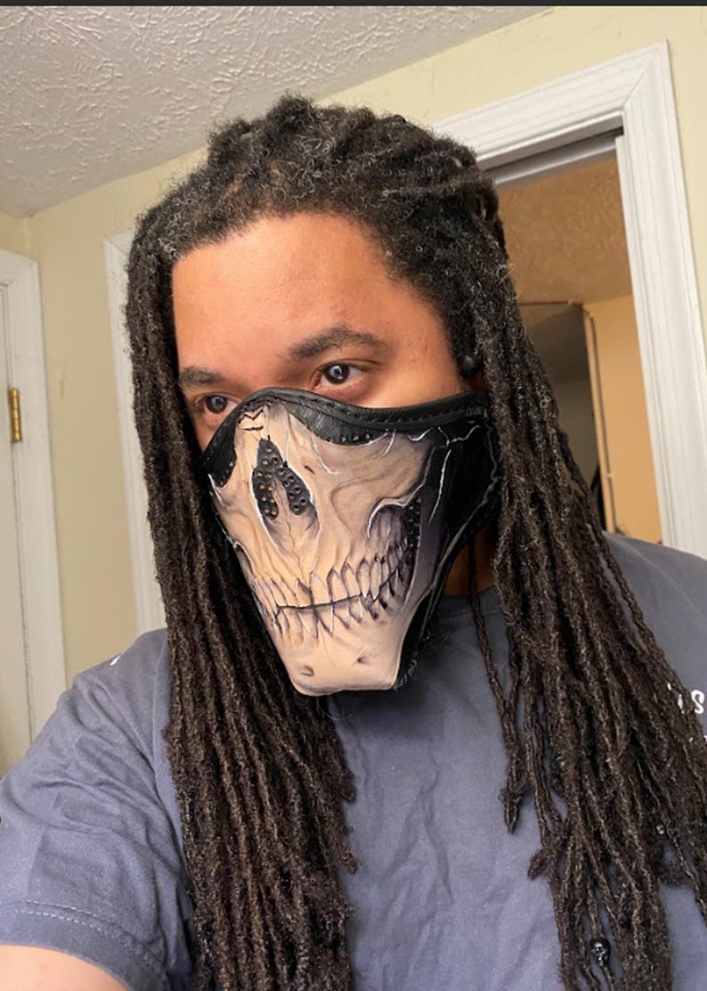 Leather Face Mask for Motorcycles / Leather Motorcycle Face Mask ...