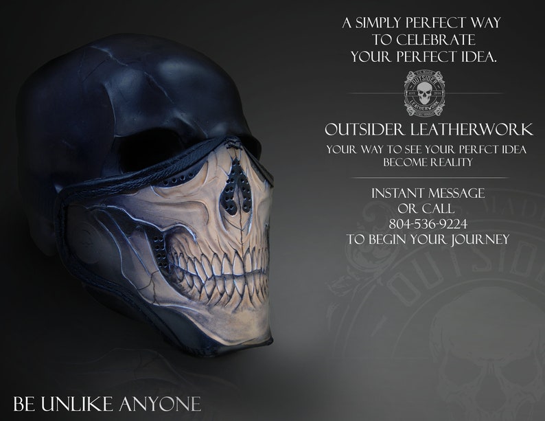 Leather Face Mask for Motorcycles / Leather Motorcycle Face Mask ...