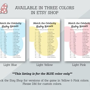 Blue Match the Celebrity Baby Names Baby Shower Game | Mickey Themed ...
