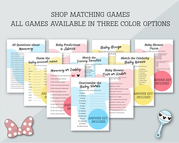 Under The Sea Baby Shower Games Bundle, 6 Baby Shower Games Package ...