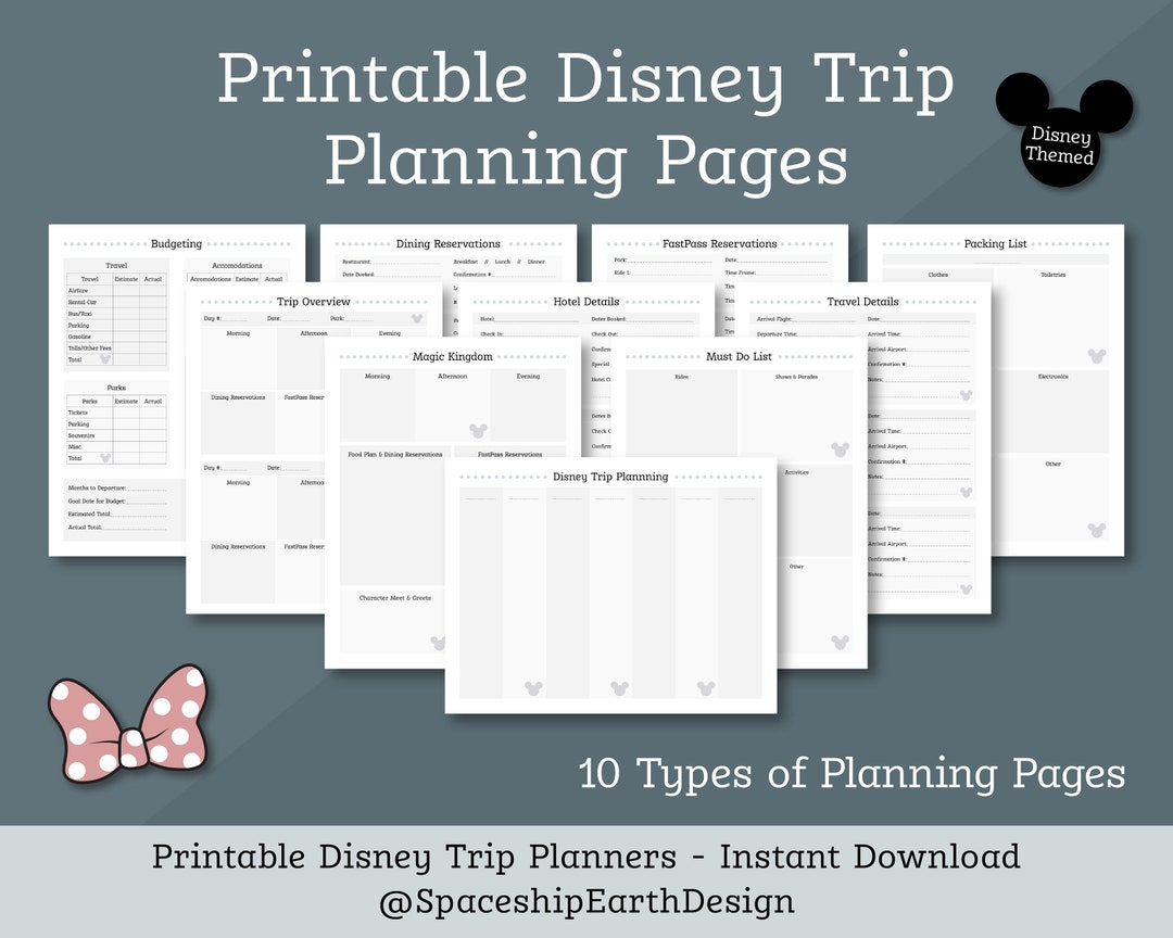 Magical Trip Planning Pages | Magical Vacation | Printable Pages ...