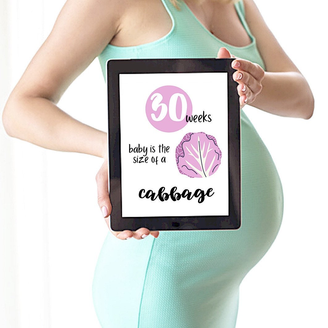 Baby Size Weekly Baby Bump Pregnancy Digital Prints Pregnancy | Etsy