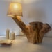 Free Standing Wooden Rustic Olive Tree Table Lamp - Etsy