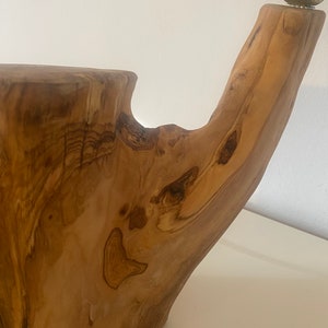 Free Standing Wooden Rustic Olive Tree Table Lamp - Etsy