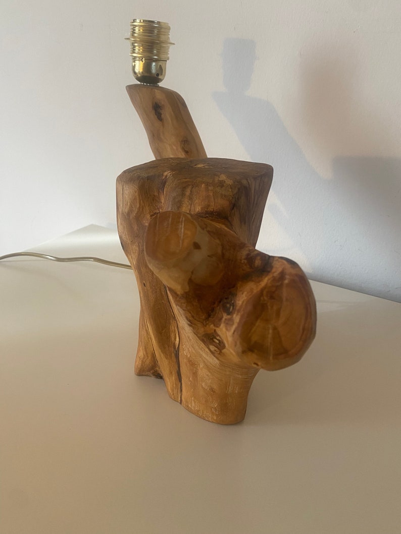 Free Standing Wooden Rustic Olive Tree Table Lamp - Etsy