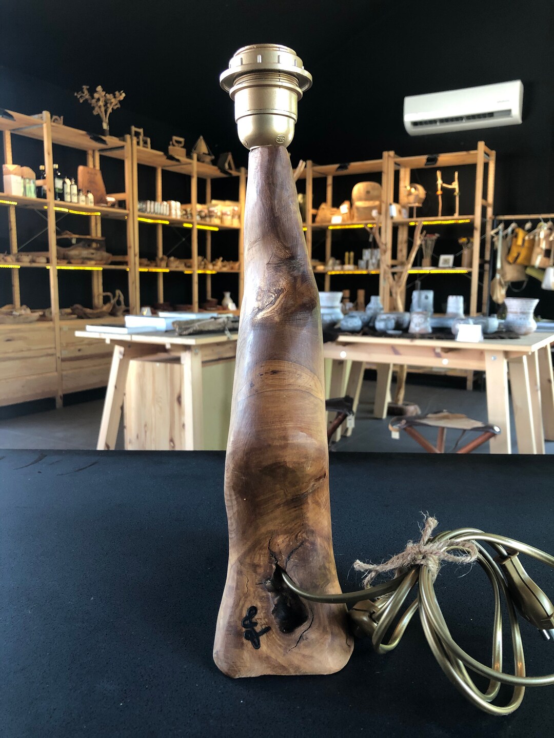 Free Standing Wooden Rustic Olive Tree Table Lamp - Etsy