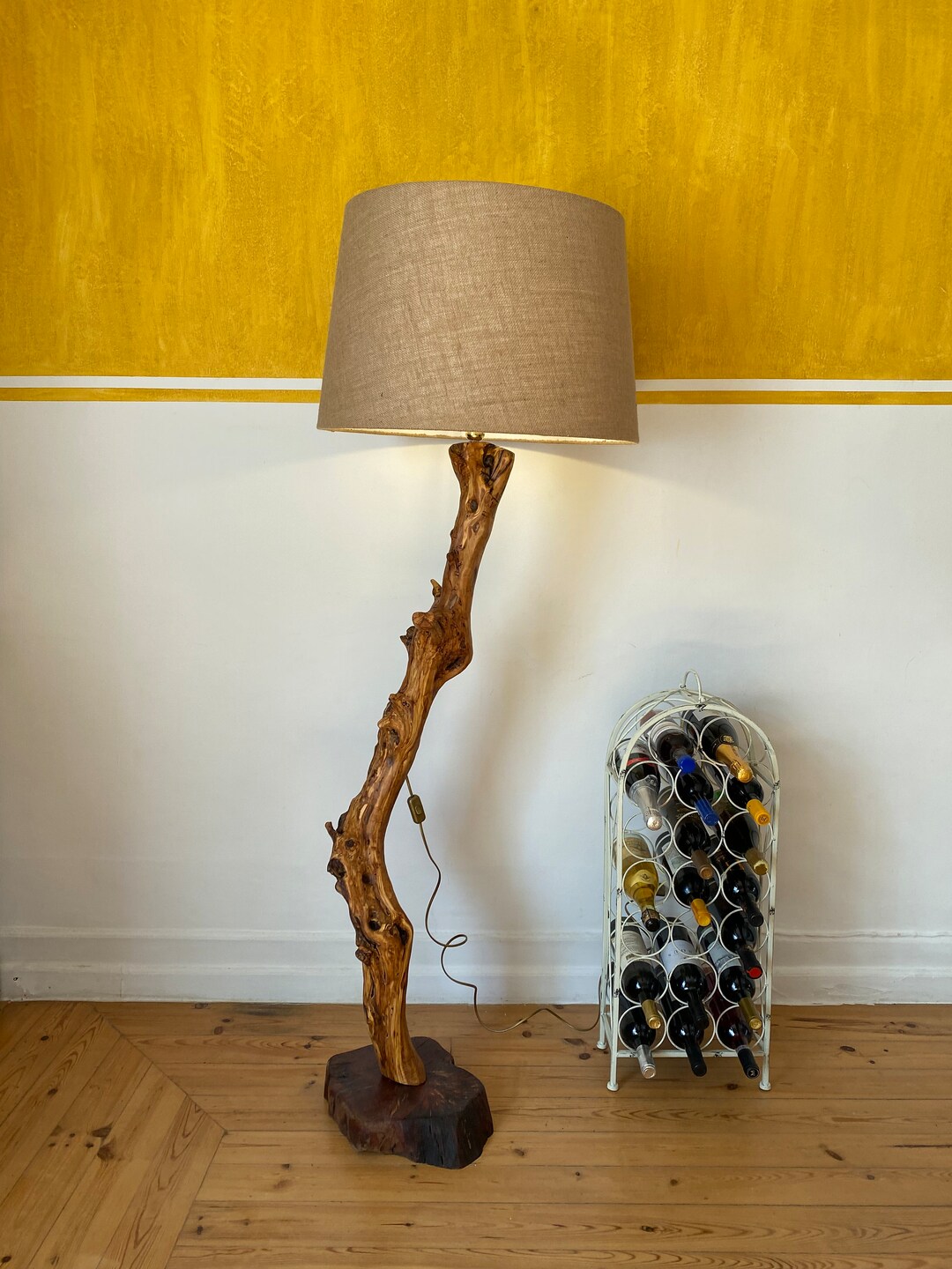 Free Standing Wooden Rustic Olive Tree Lamp - Etsy