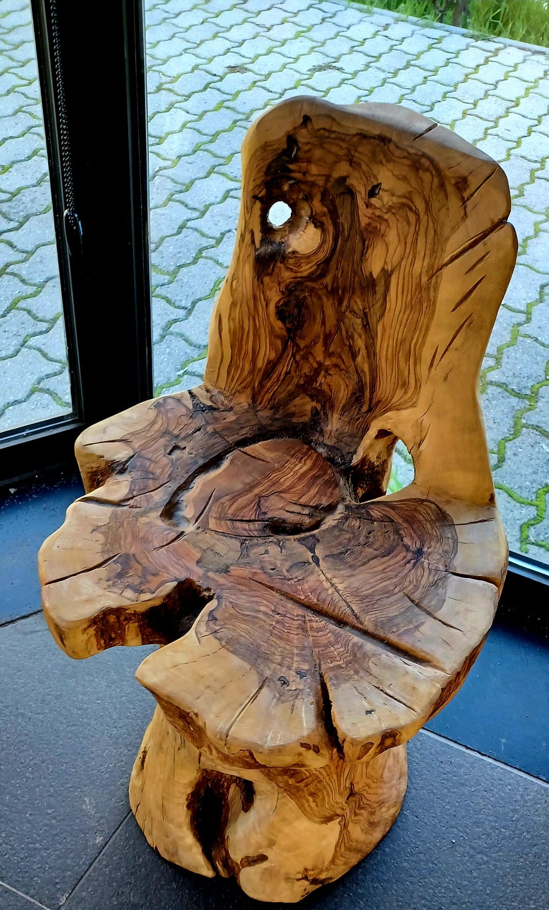 Olive Wood Stool - Etsy