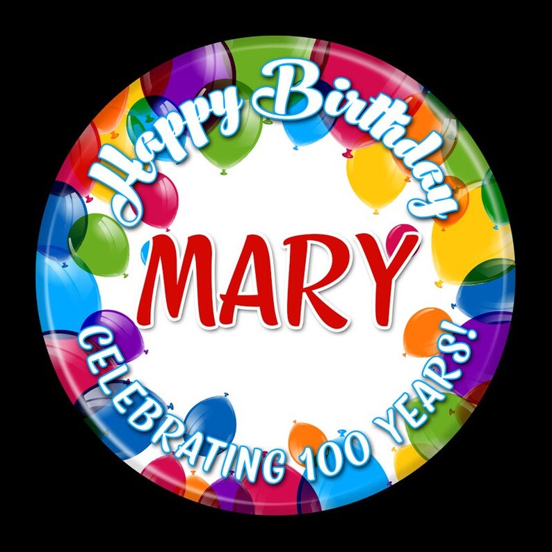 Birthday Buttons Happy Birthday Balloons Pin Custom Birthday - Etsy