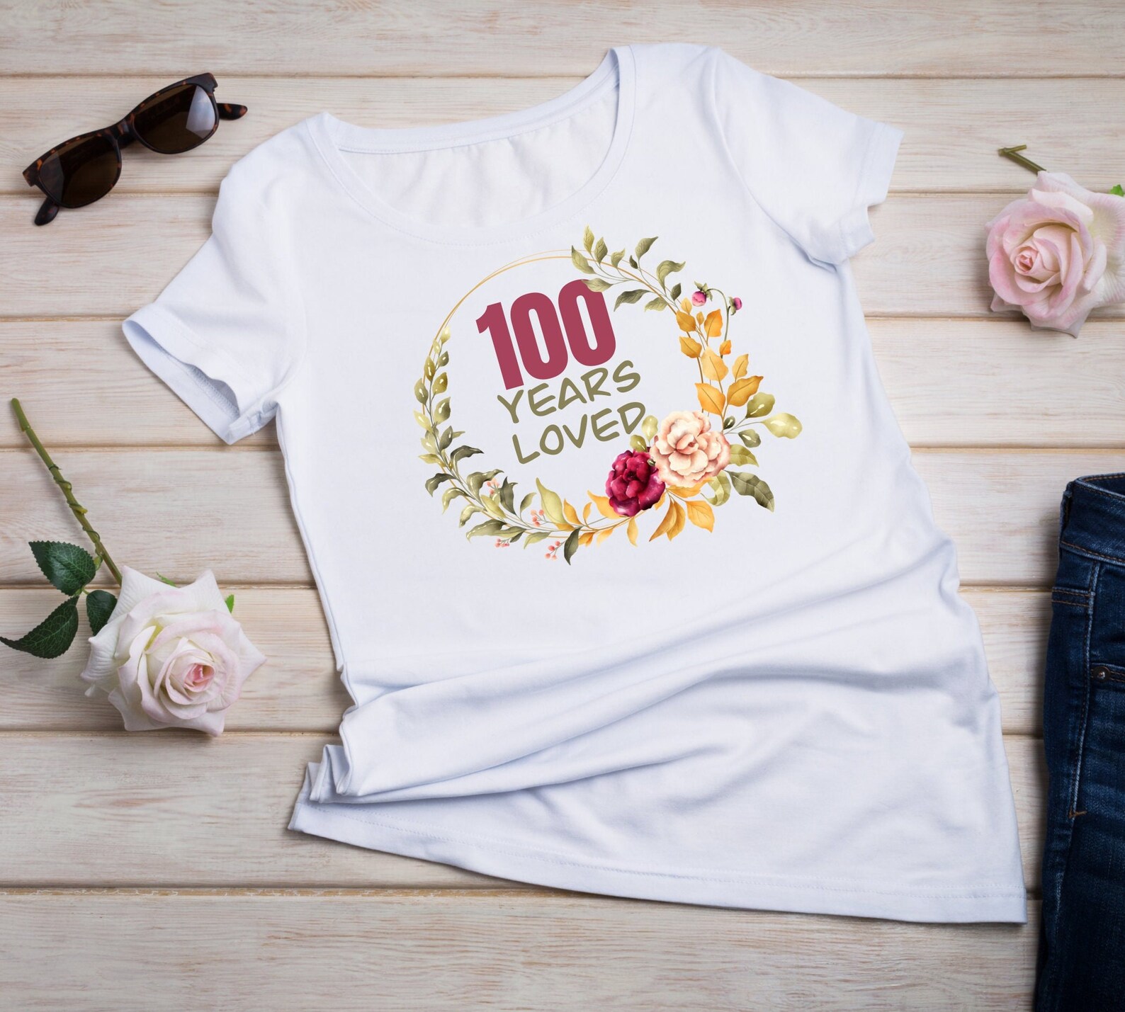 100th Birthday SVG, Centenarian Shirt Gift, 100 Years Loved Design - Etsy