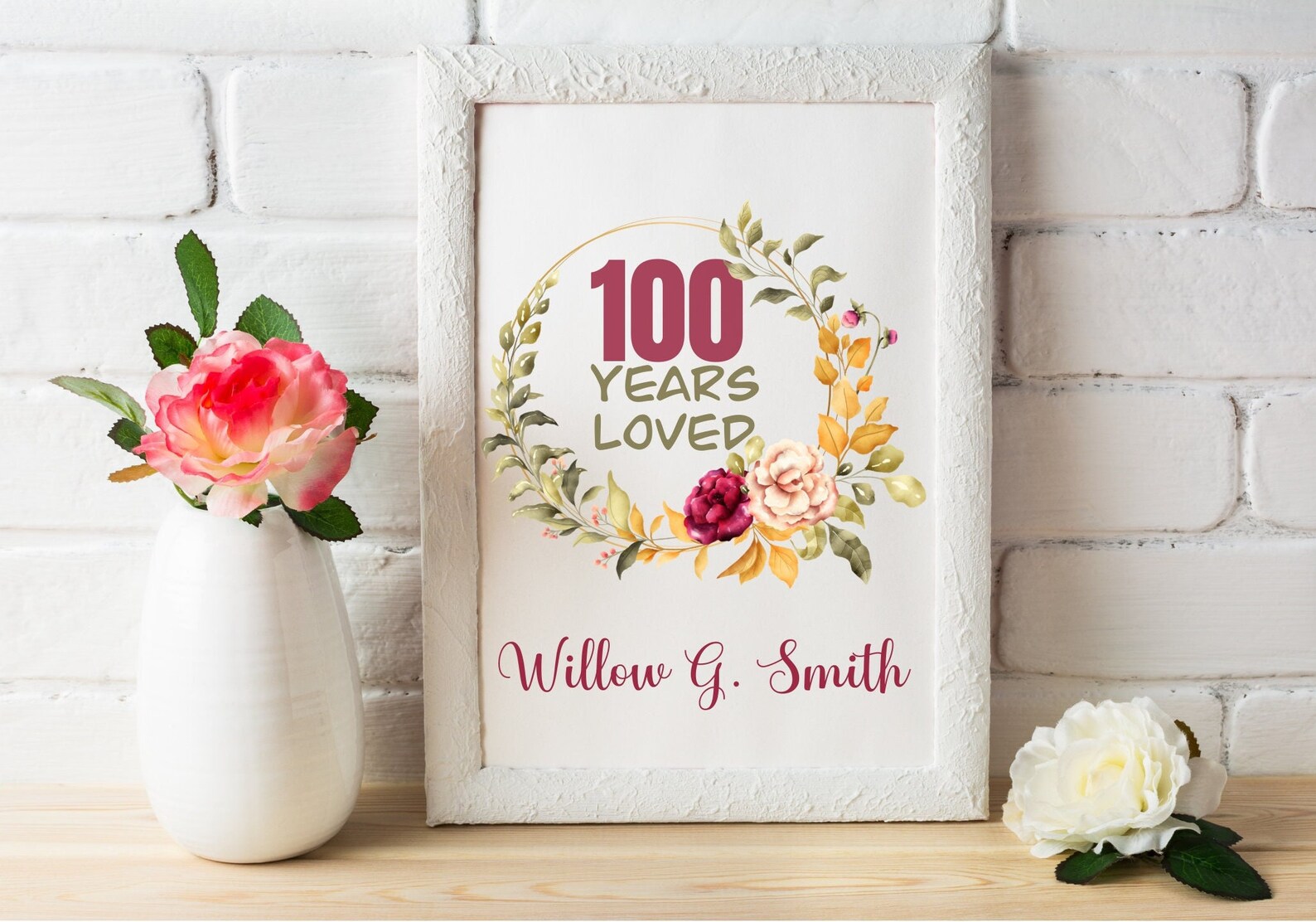 100th Birthday SVG, Centenarian Shirt Gift, 100 Years Loved Design ...