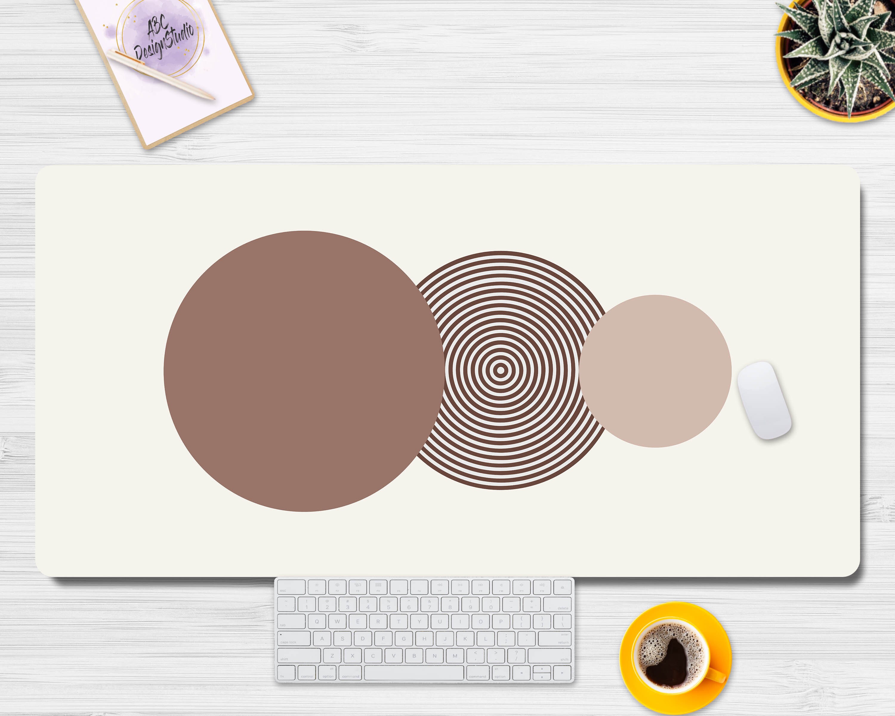 Minimal Aesthetic Boho Desk Mat Cute Desk Mat Beige and - Etsy
