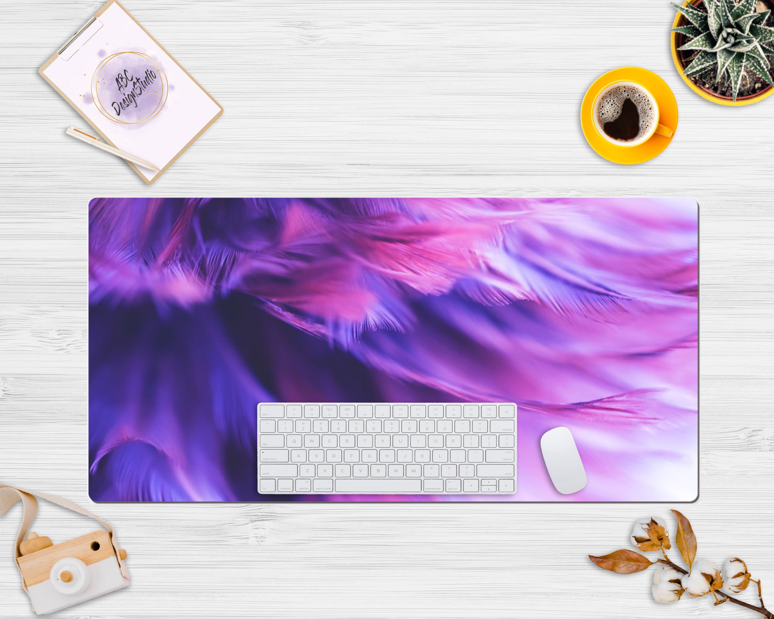 Blur Bird Chickens Feather Cute Desk Mat Cute Desk Pad Extra | Etsy