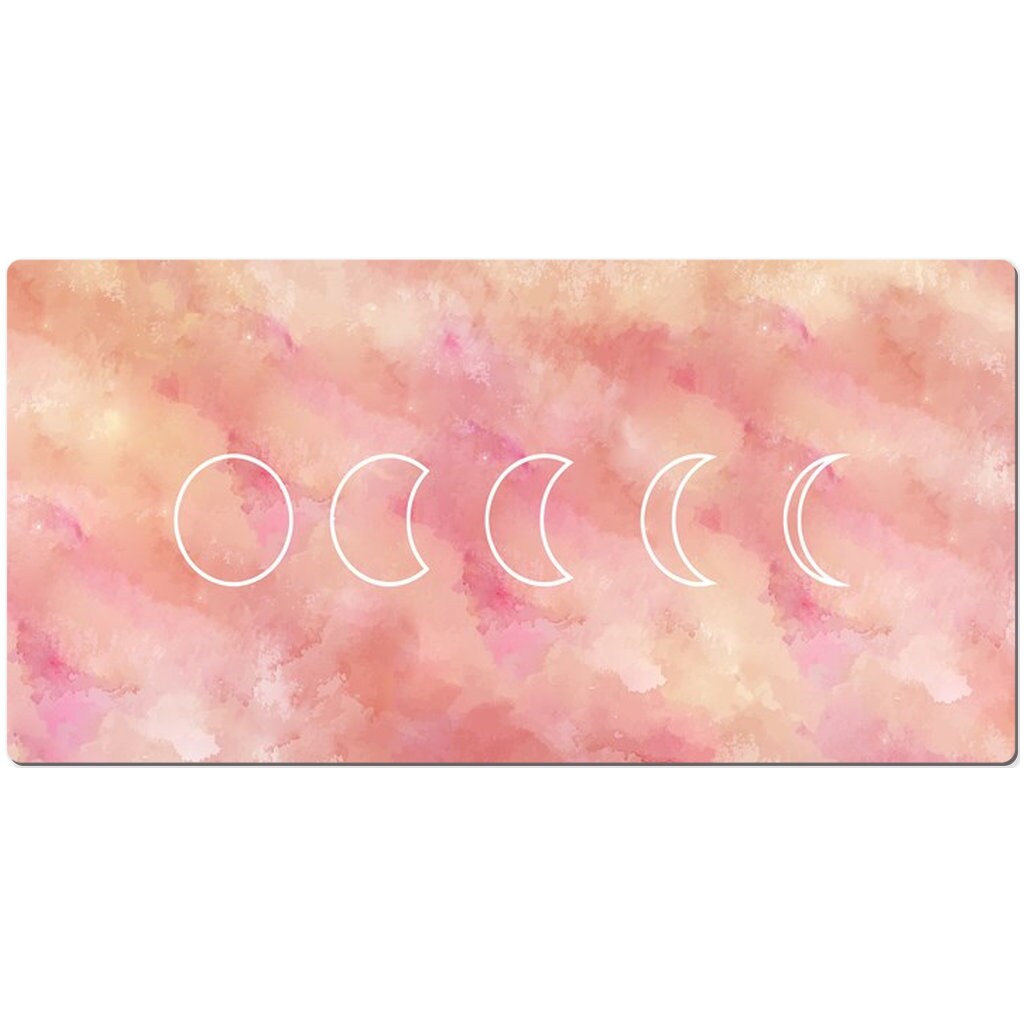 Galaxy Background With Moon Phases Desk Mat Extra Large Desk | Etsy