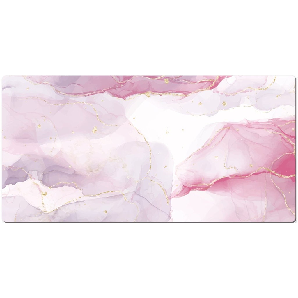 Pink Desk Mat Pink Marble Desk Mat Cute Desk Pad Extra - Etsy Australia