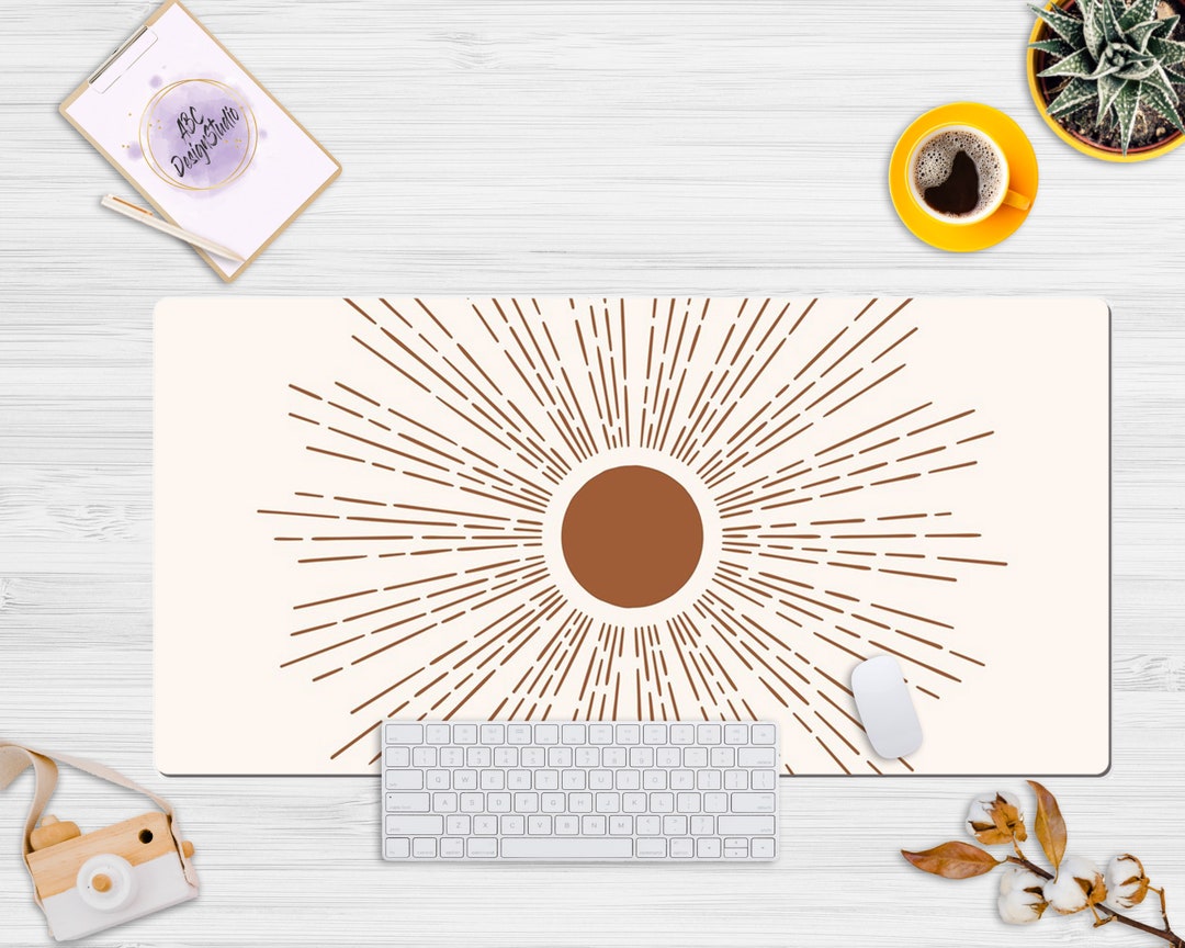 Sun Boho Desk Mat, Aesthetic Boho Desk Mat Extra Large, Boho Mouse Pad ...
