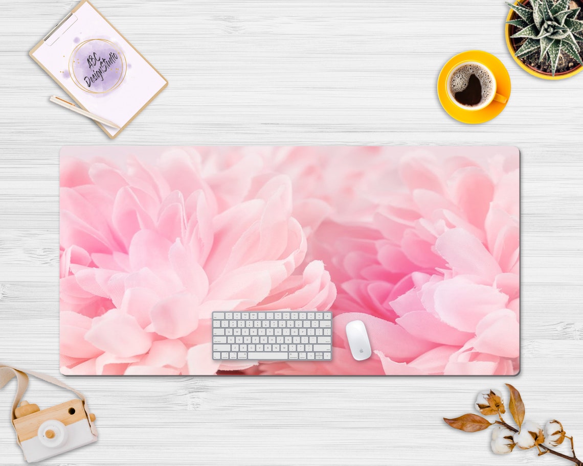 Floral Pink Desk Mat Cute Large Cute Desk Pad Extra Large - Etsy