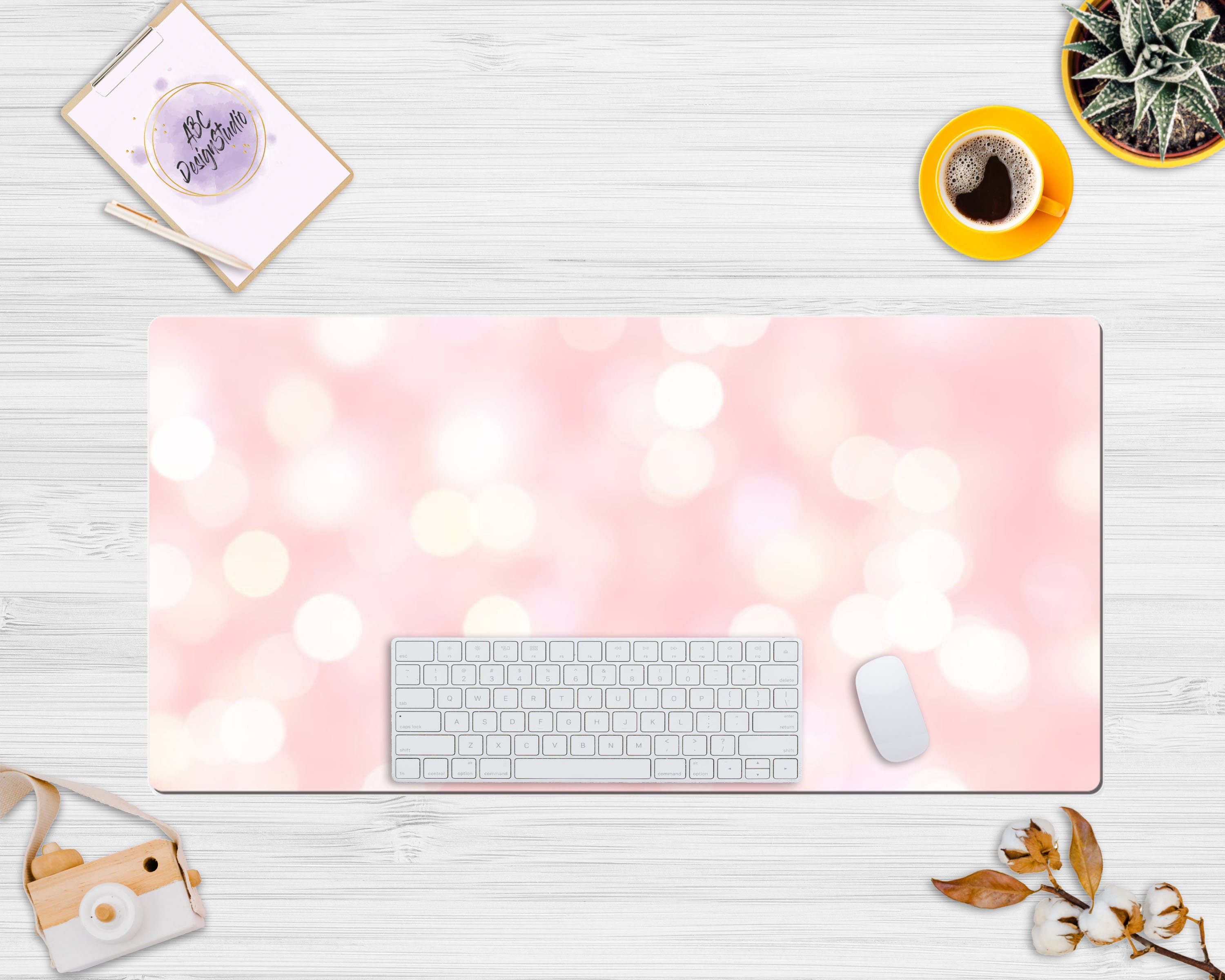 Pink Desk Mat Abstract of Bokeh Cute Desk Mat Cute Desk Pad | Etsy