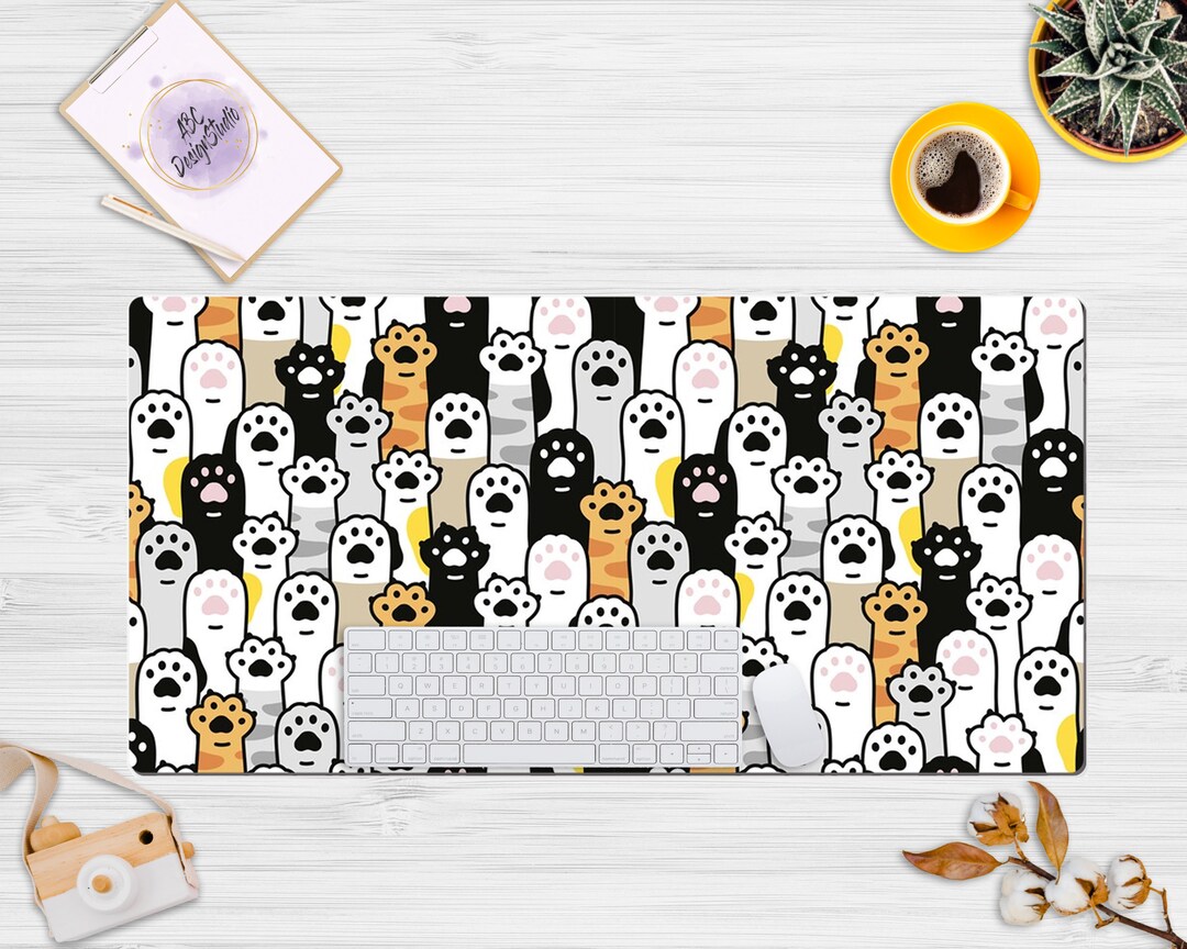 Cat Paws Cute Desk Mat, Cute Desk Pad, Mousepad Cute, Cute Mousepad ...