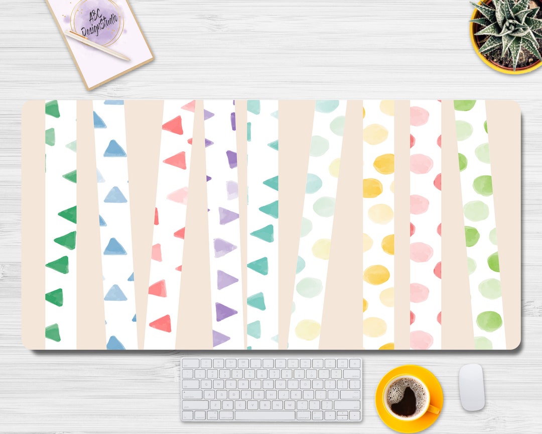 Colorful Cute Abstract Pastel Pattern Desk Mat Cute Desk Mat - Etsy