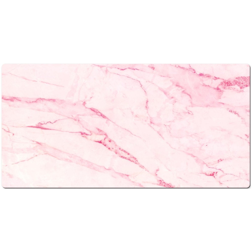 Marble Desk Mat Pink Marble Desk Mat Cute Large Desk Pad | Etsy