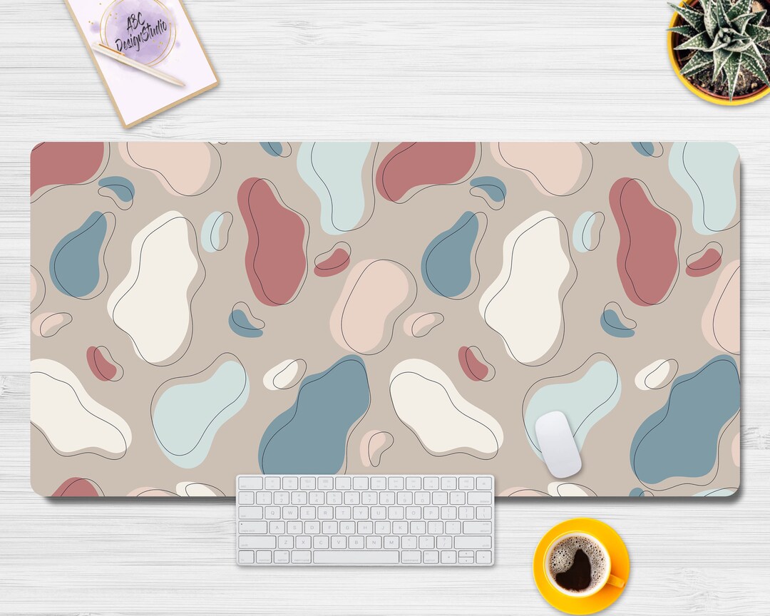 Boho Pastel Abstract Desk Mat, Boho Desk Mat, Cute Desk Mat, Mouse Mat ...