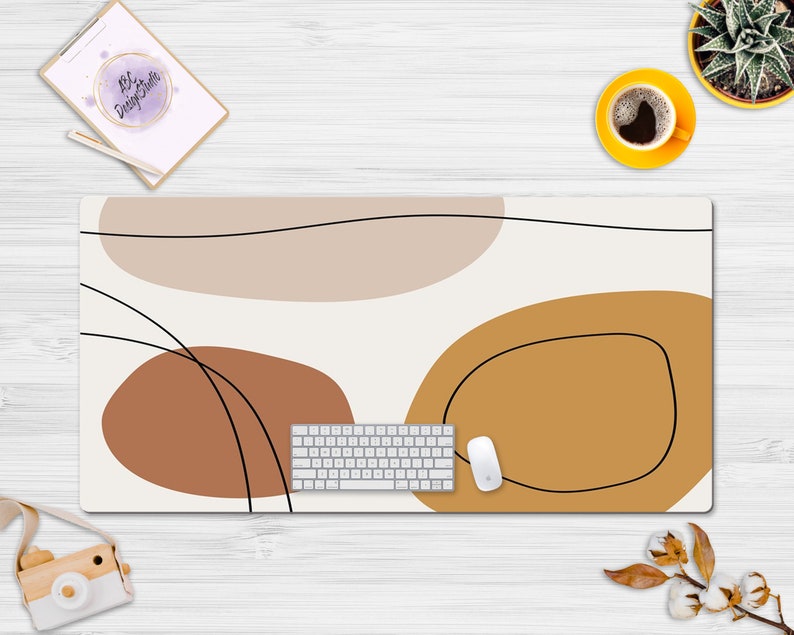 Boho Pastel Painting Desk Mat Boho Desk Mat Cute Desk Mat | Etsy