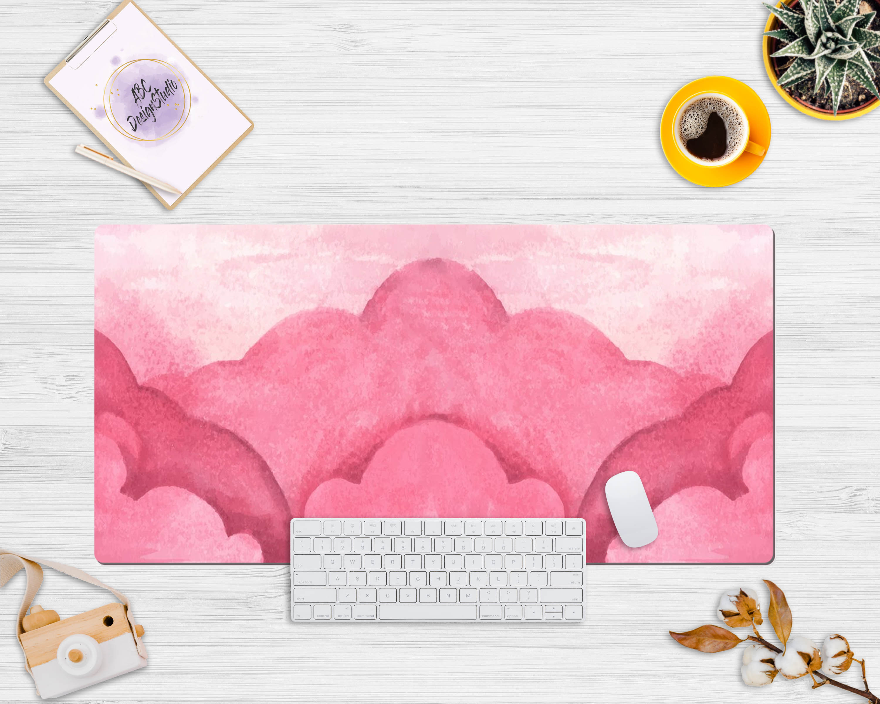 Pastel Color Sky Backgorund Pink Cute Desk Mat Cute Desk Pad - Etsy