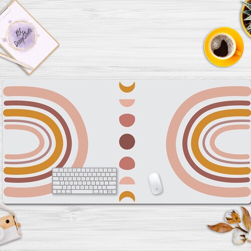 Rainbow Boho Desk Mat Cute Desk Mat Extra Large Desk Mat - Etsy