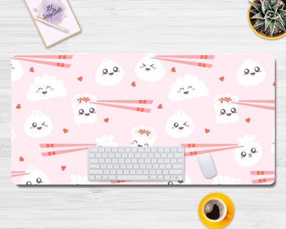 Cute Kawaii Pink Desk Mat Japanase Sushi Pattern Desk Mat | Etsy